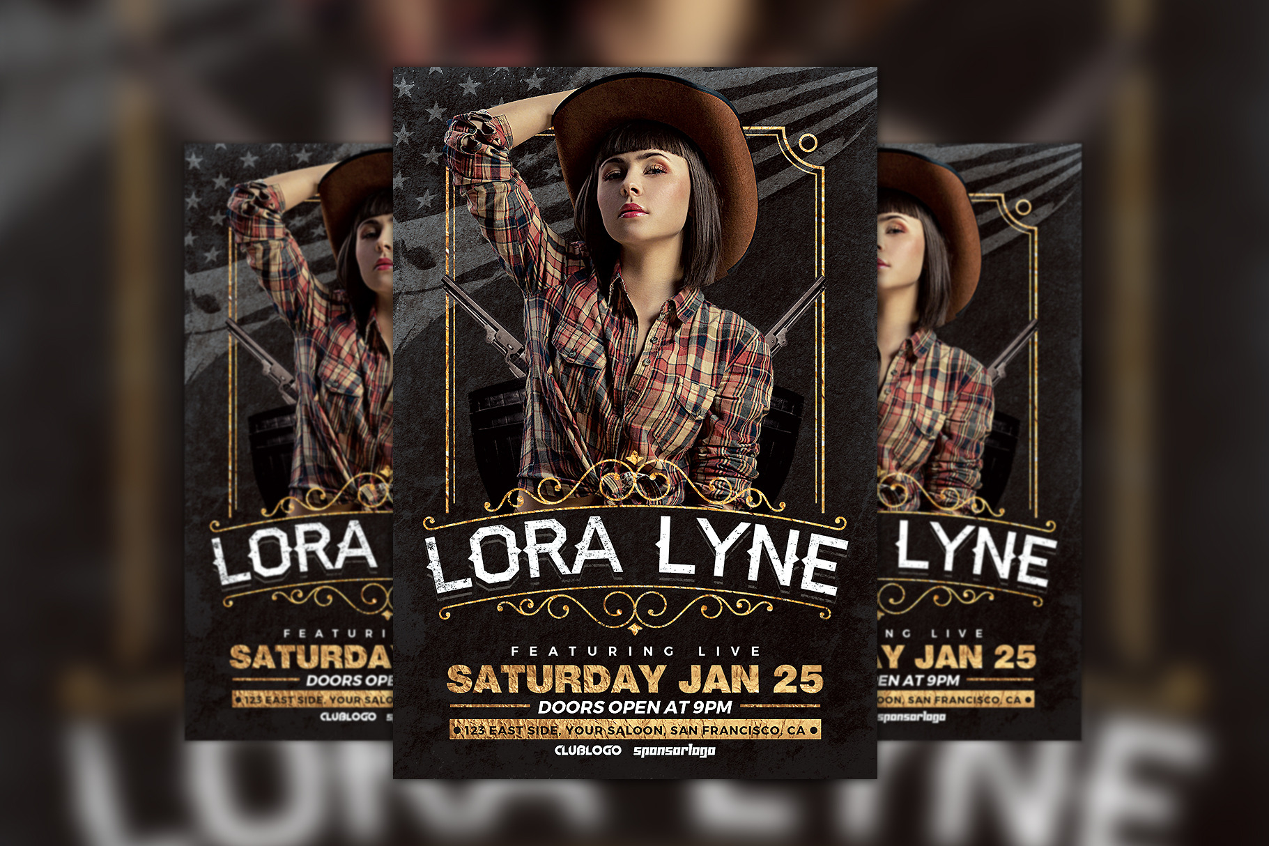Country Music Artist Flyer Template, a Flyer Template by Flyermind