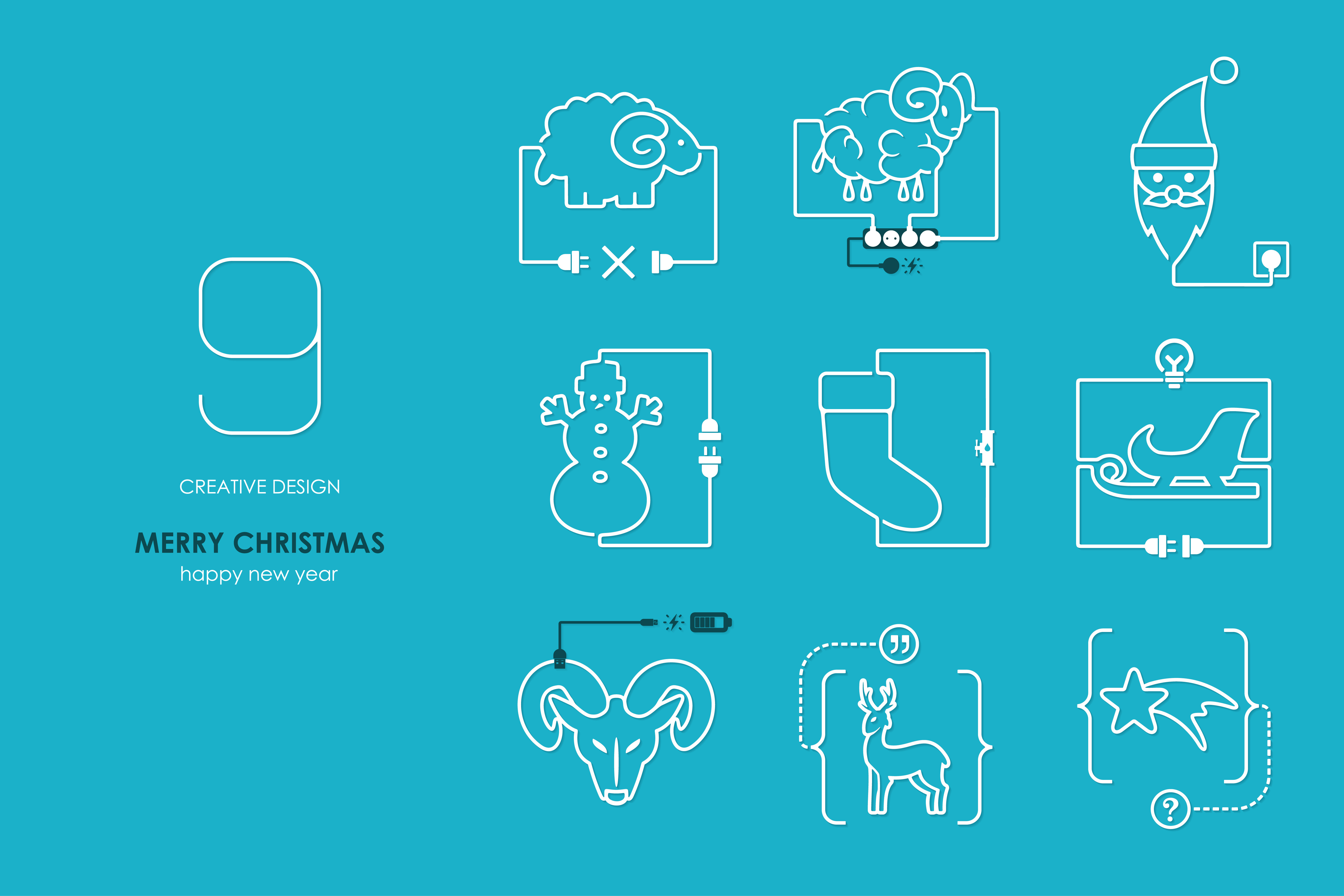 Connection flat design: Christmas | Decorative Illustrations ~ Creative ...