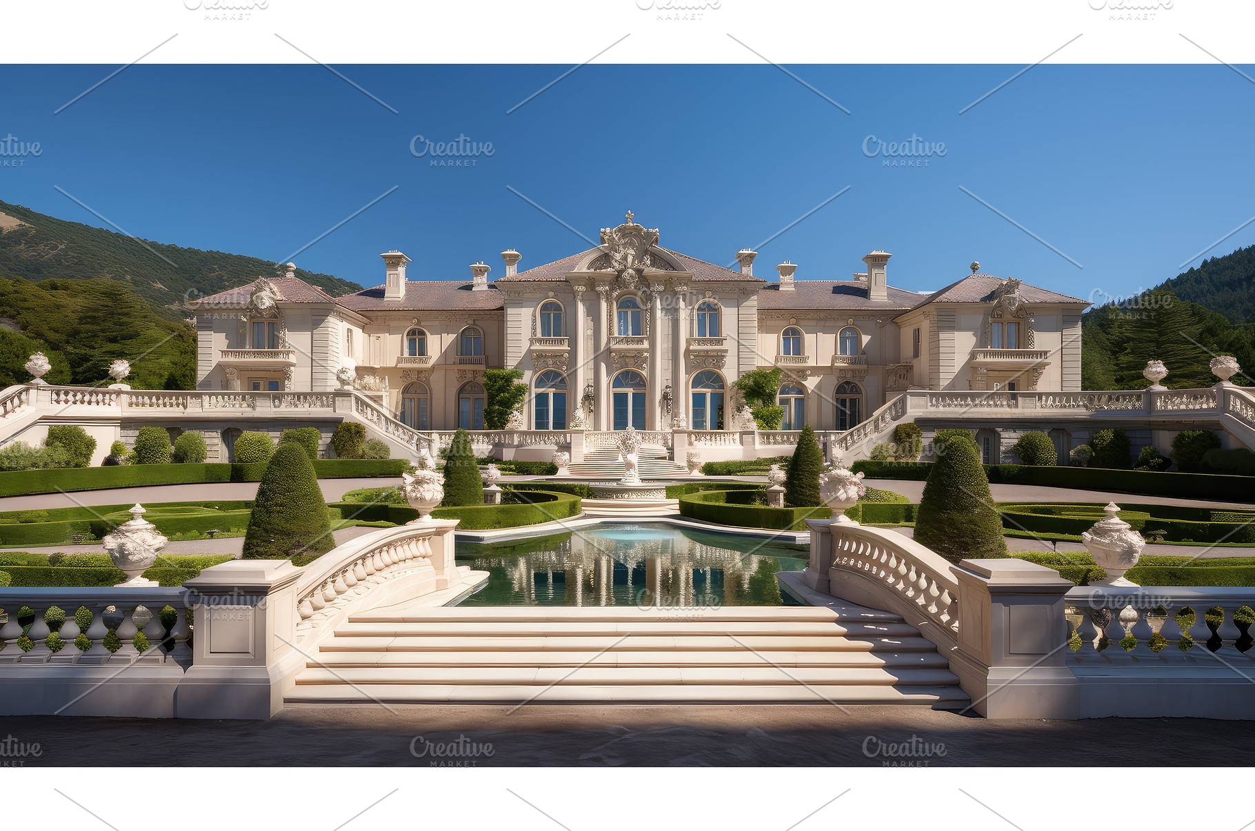 grand beautiful mansion building ai, a Background Photo by pikepicture
