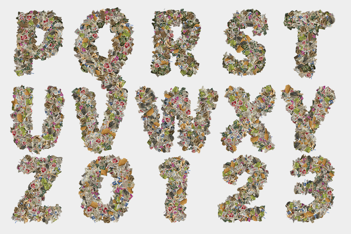 The Trashy Alphabet, an Object Graphic by Hello Mart