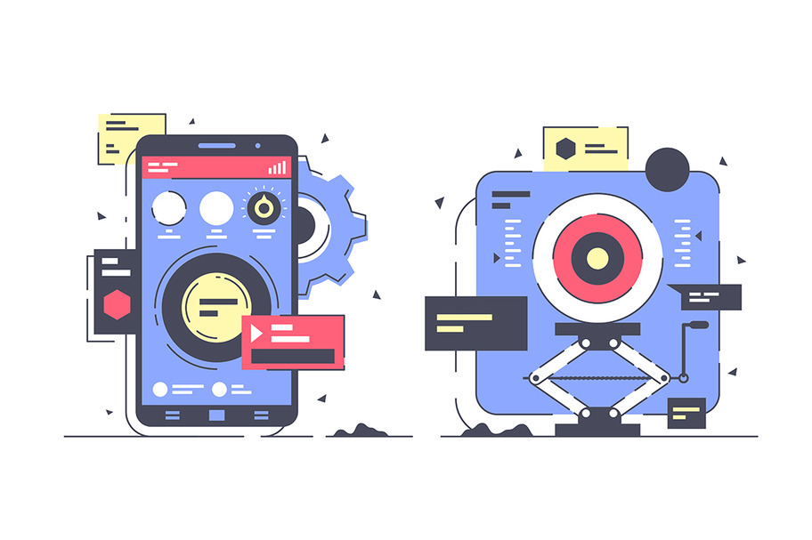 Mobile development icon set, an Object Graphic by Evanat Illustrations