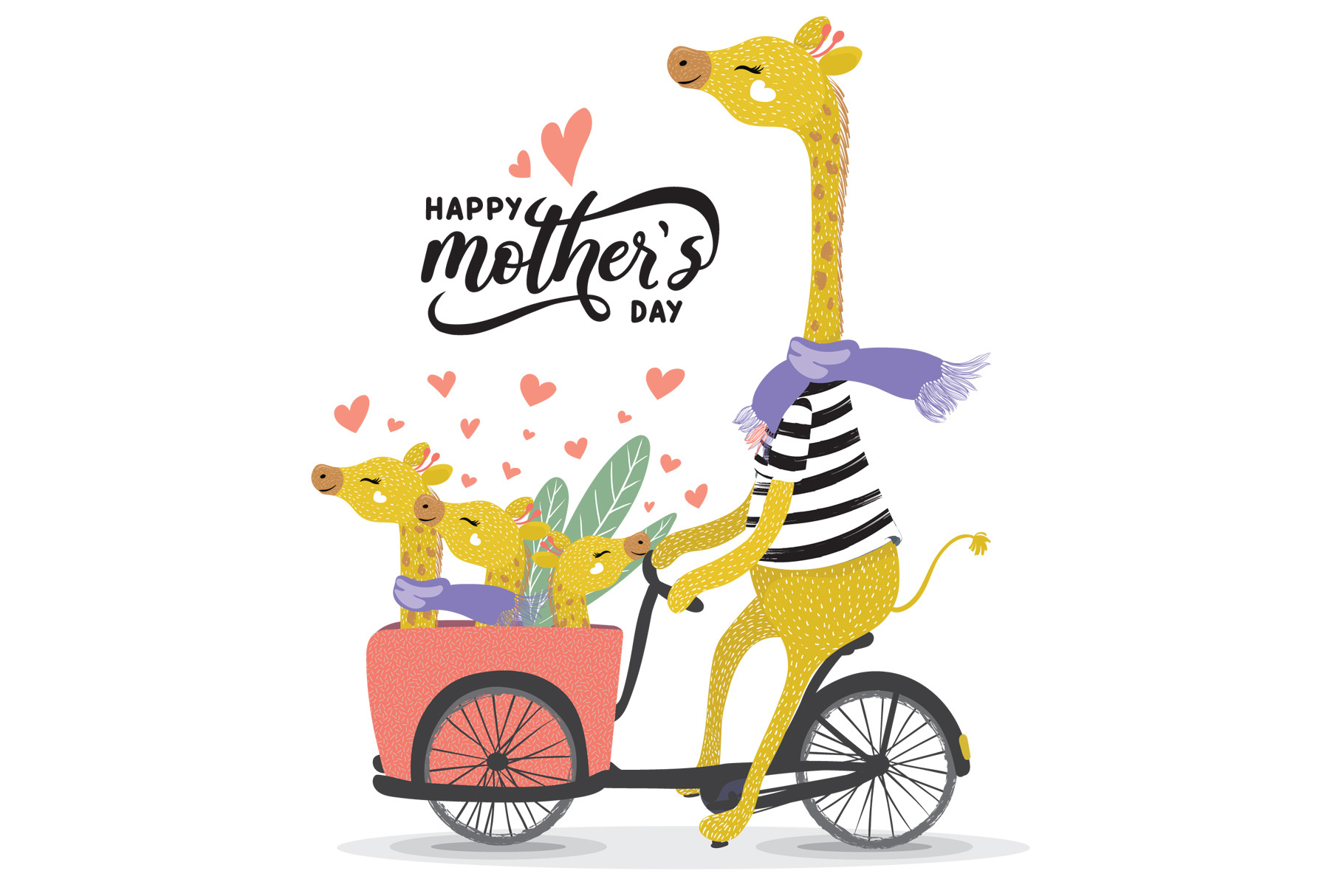 Happy mother's day.Cute animal print, an Animal Illustration by ...