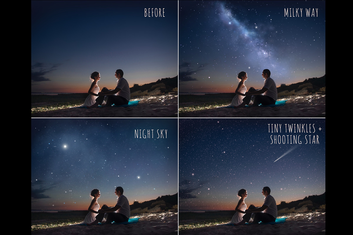 Starlight night sky overlays, an Object Graphic by Paper Farms