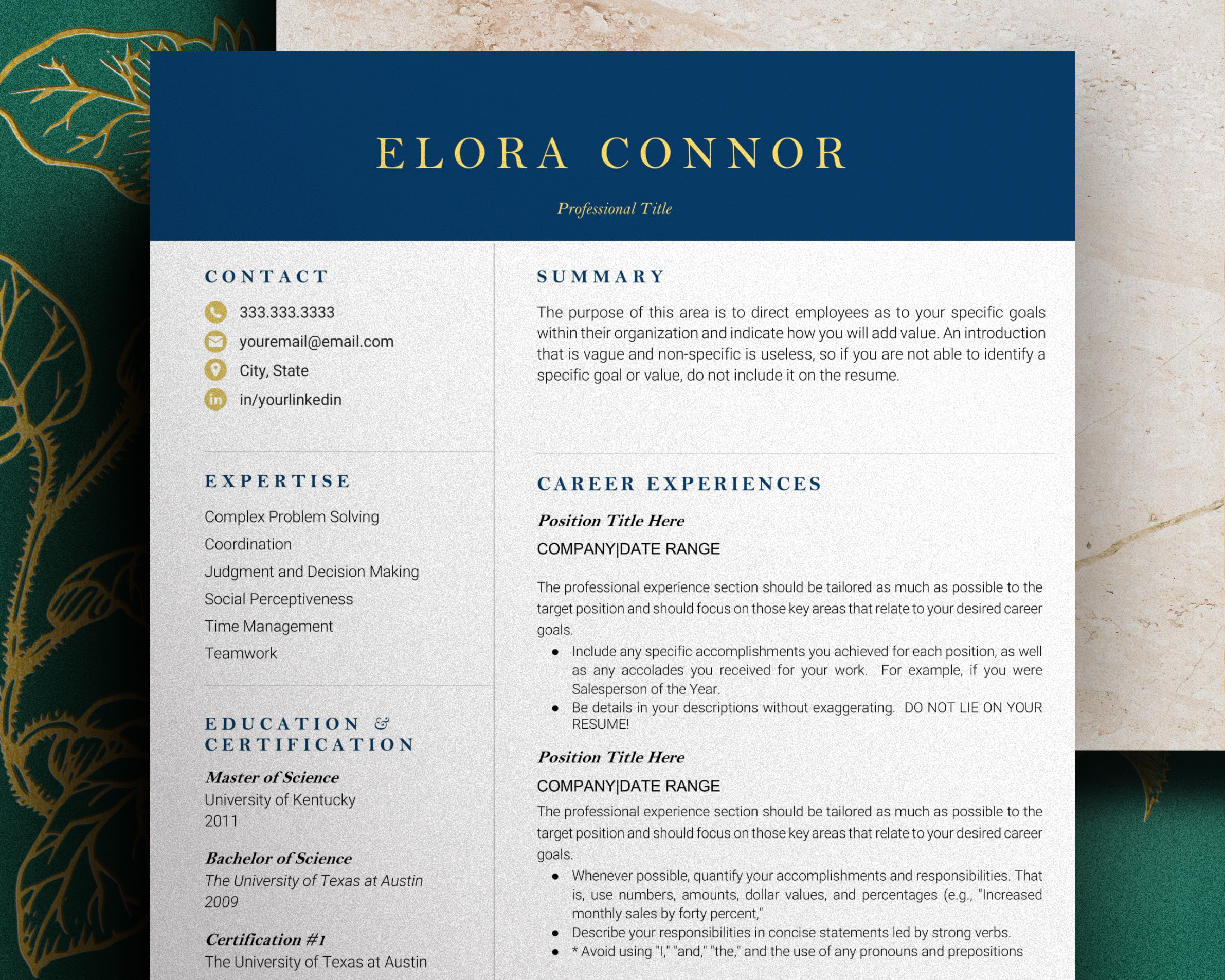 Modern Resume for Google Docs & WORD, a Templates & Theme by Hired Guardian