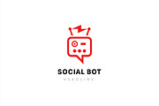 Social bot logo., a Branding & Logo Template by Anton Akhmatov