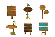 Cartoon Wood Signs and Banners, an Object Illustration by TopVectors