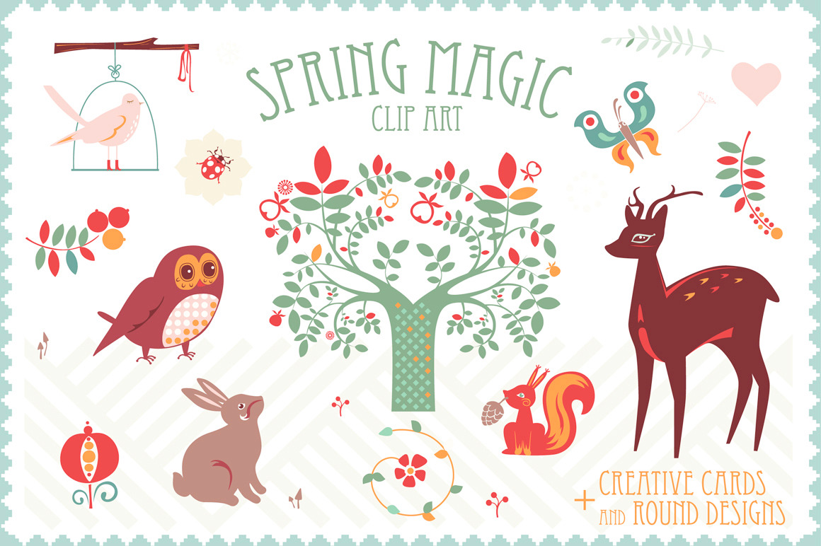 Spring Magic clip art, an Animal Illustration by Alena