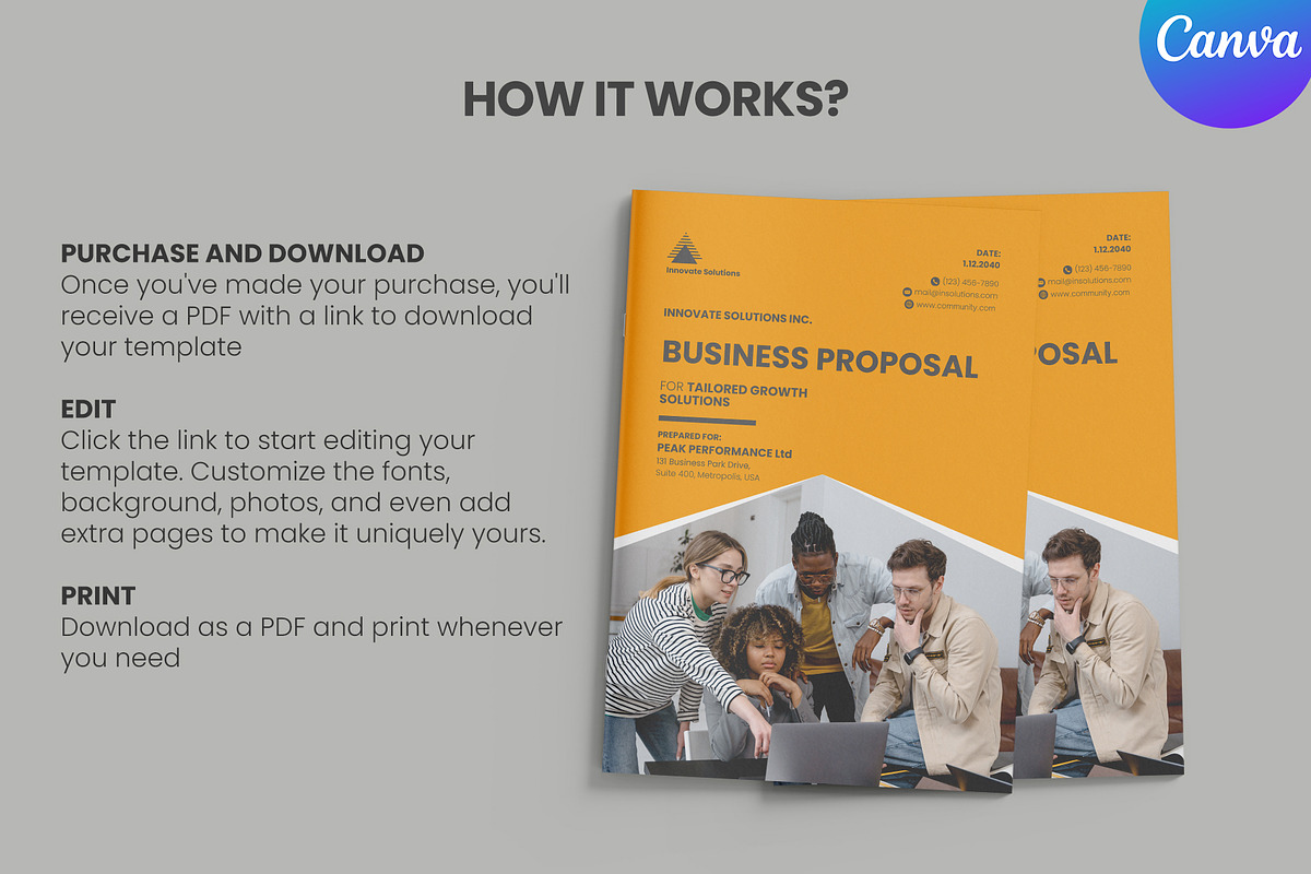 Editable Business Proposal in Canva