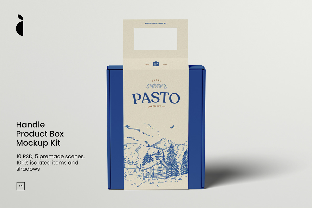 Handle Product Box Mockup Kit, a Packaging Mockup by Catkie - Digital Art