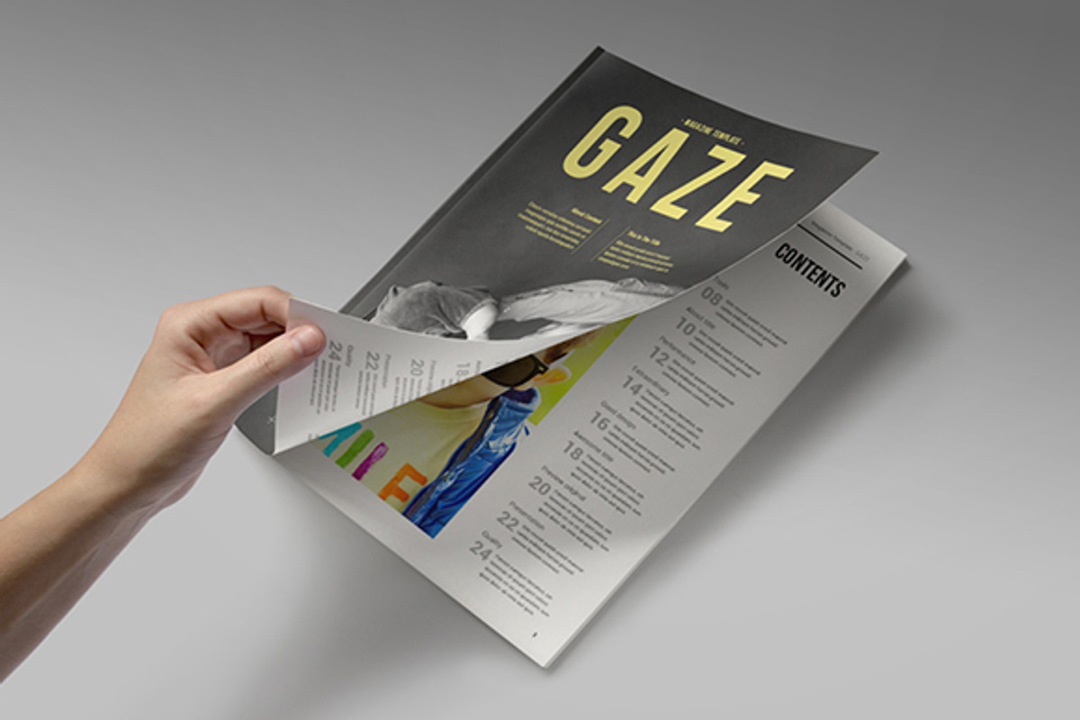 Gaze Magazine Template, a Magazine Template by Thirtypath Studio