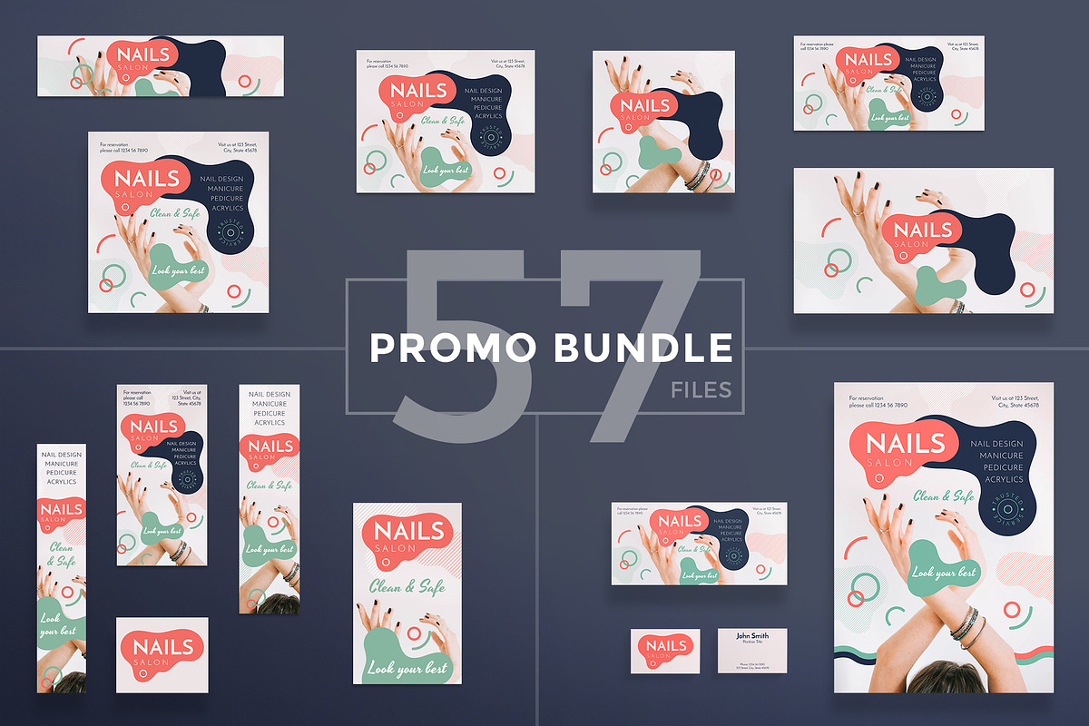 Promo Bundle | Nail Design Salon, a Poster Template by Amber Graphics