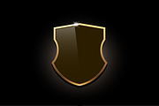 Icon shield with gold edging. Vector, an Icon by Sunny