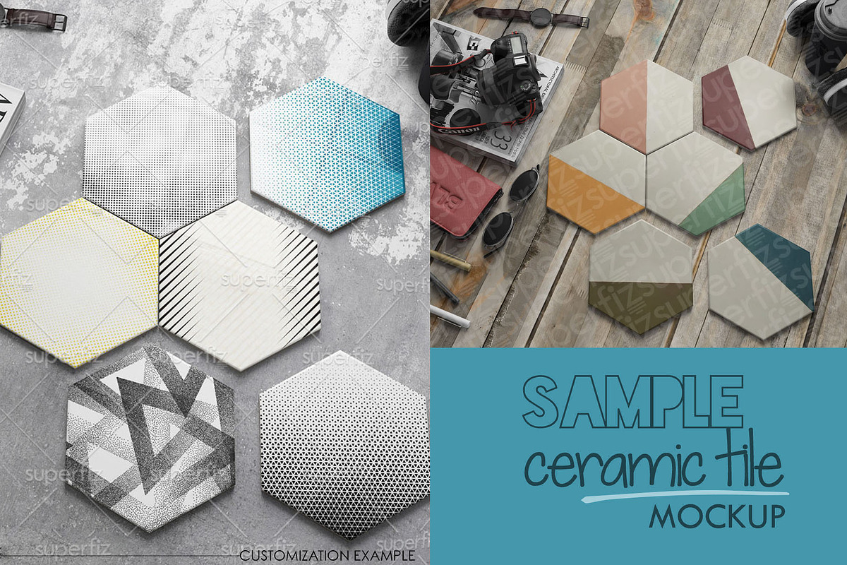 Vol3 Bundle Ceramic Tile Mockup SM93, a Product Mockup by Superfiz Mockups