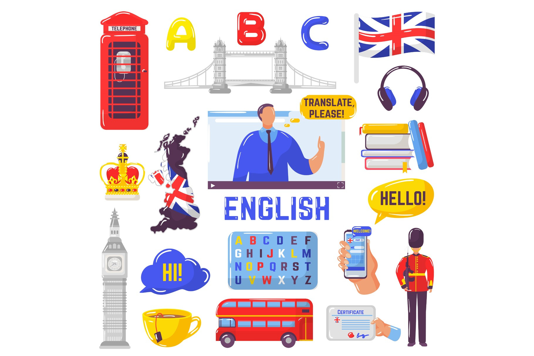 Learning English, tourism to Great, an Object Graphic by KitVector ...
