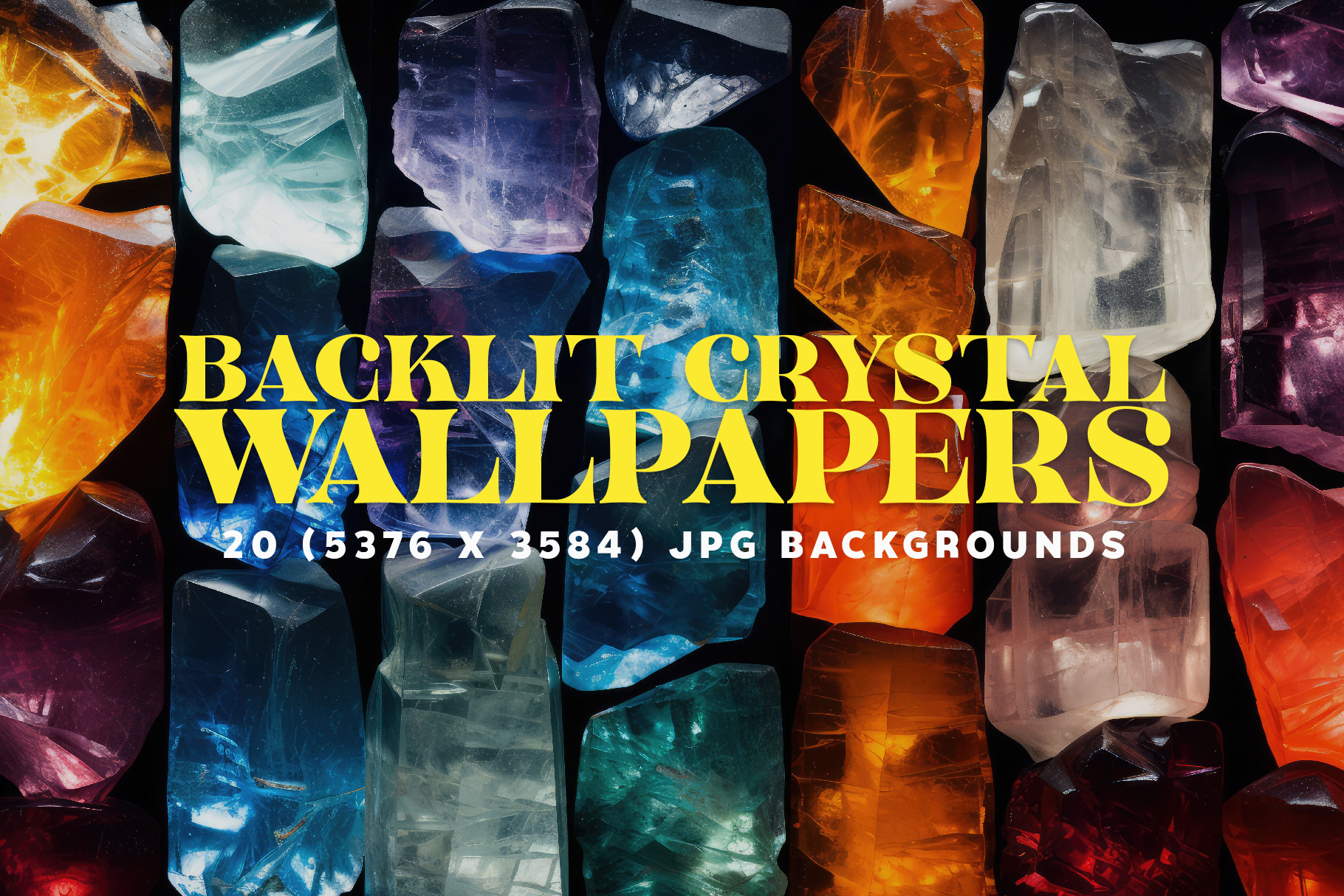 20 Backlit Crystal Wallpapers in 5K, a Wallpaper Graphic by HipFonts