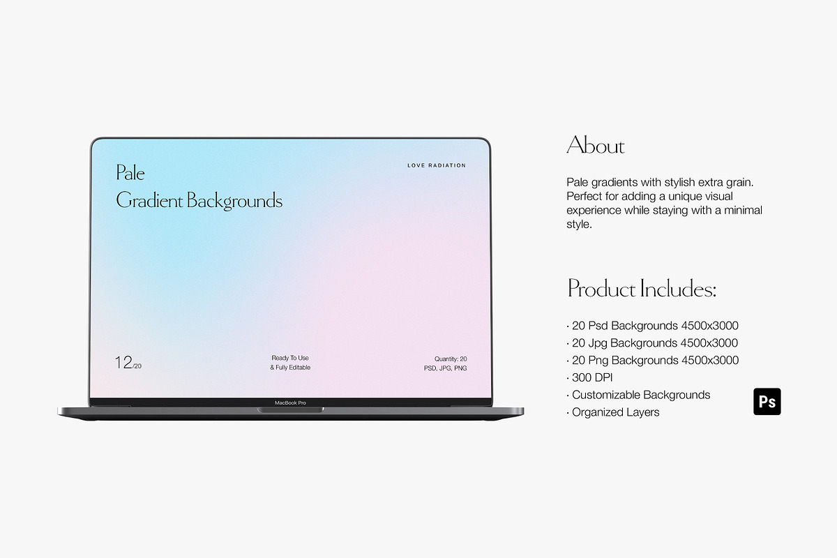 Pale Gradient Backgrounds PSD, an Object Graphic by Love Radiation Studio