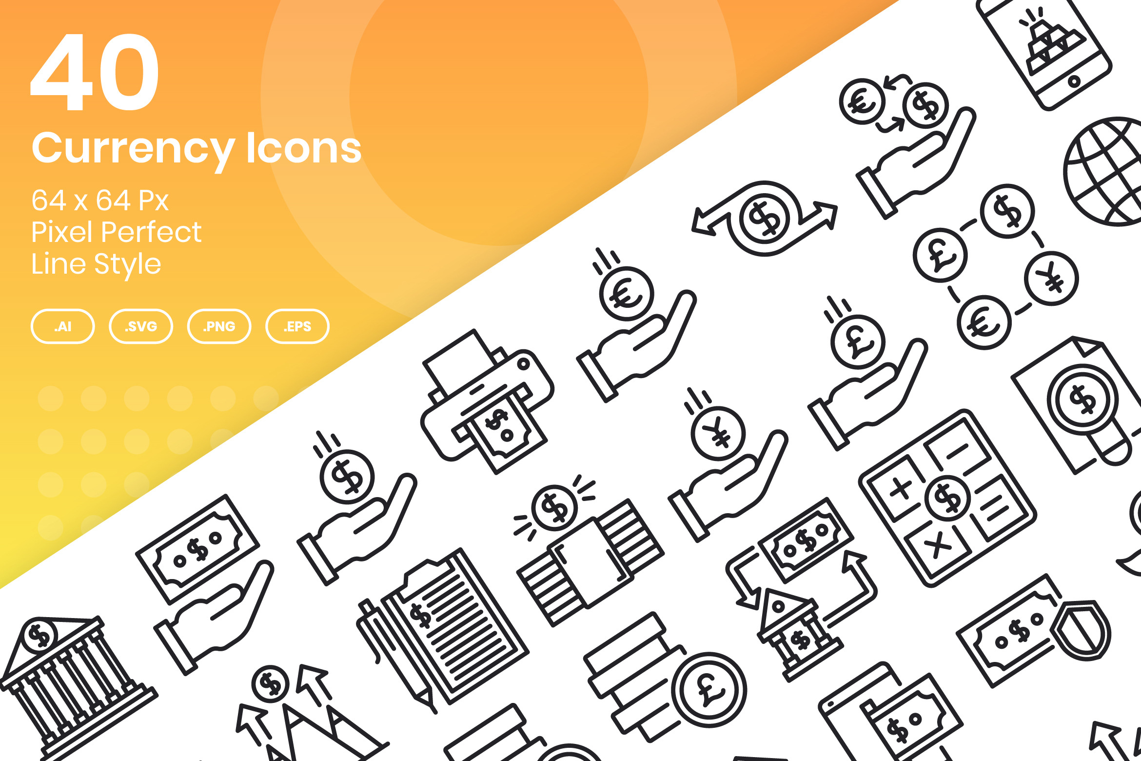 40 Currency - Line | Creative Market