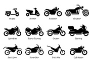 Types of Motorbike Motorcycles Icons | Icons ~ Creative Market