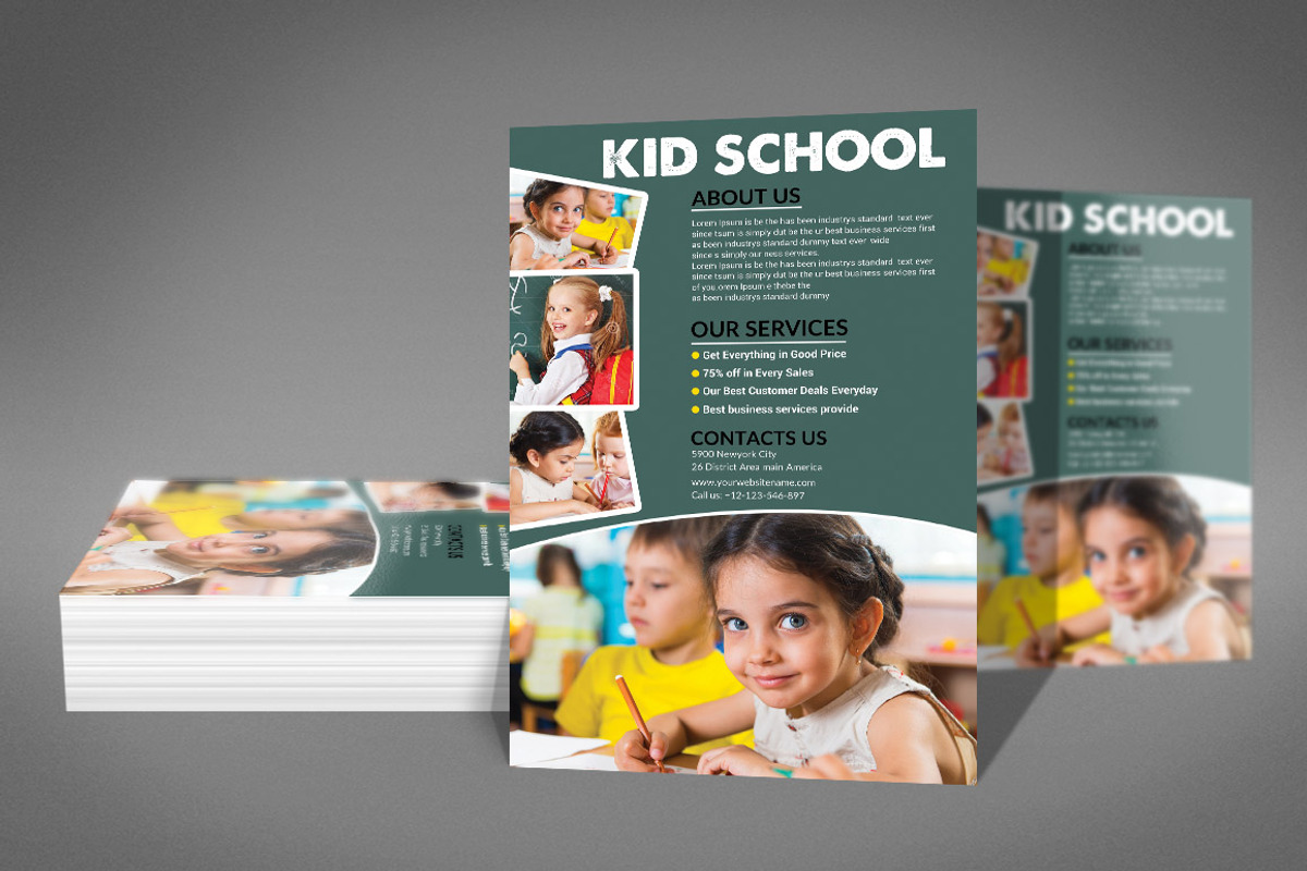 School Flyer, a Flyer Template by graphicforest