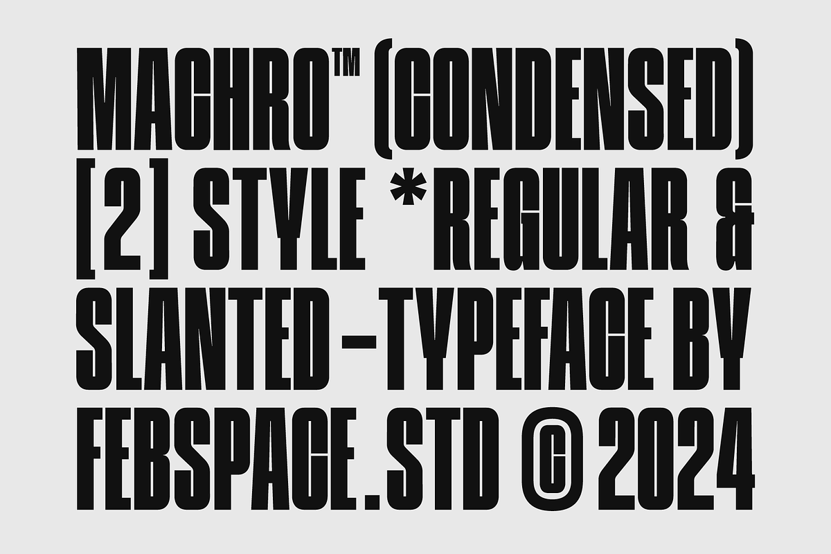 FBS Machro - Condensed Typeface, a Sans Serif Font by Febspace Studio