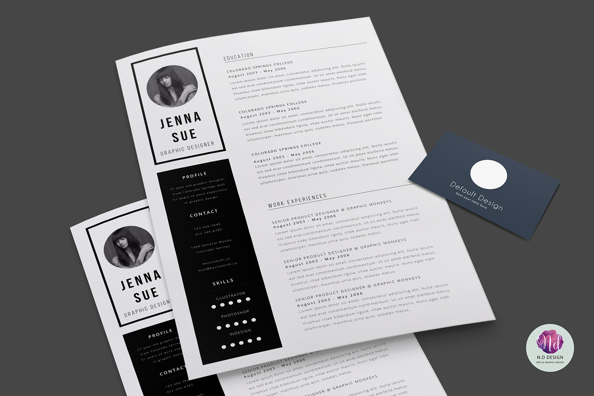 2 page CV template, a Resume Template by Chic templates