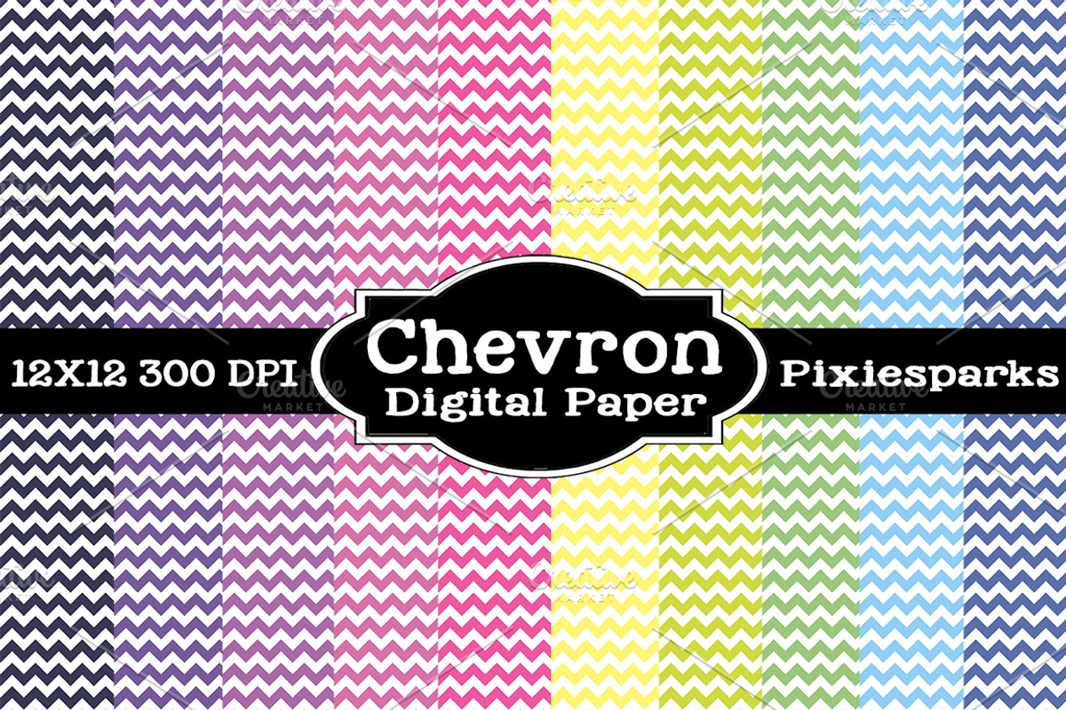Chevron Digital Papers, a Pattern Graphic by PixieSparks | Creative Market