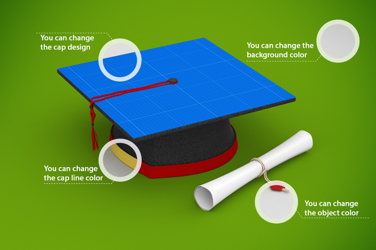 Graduation Cap Mockup, a Product Mockup by Qaleb Studio