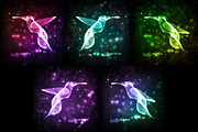 Neon hummingbird, an Animal Illustration by majcot