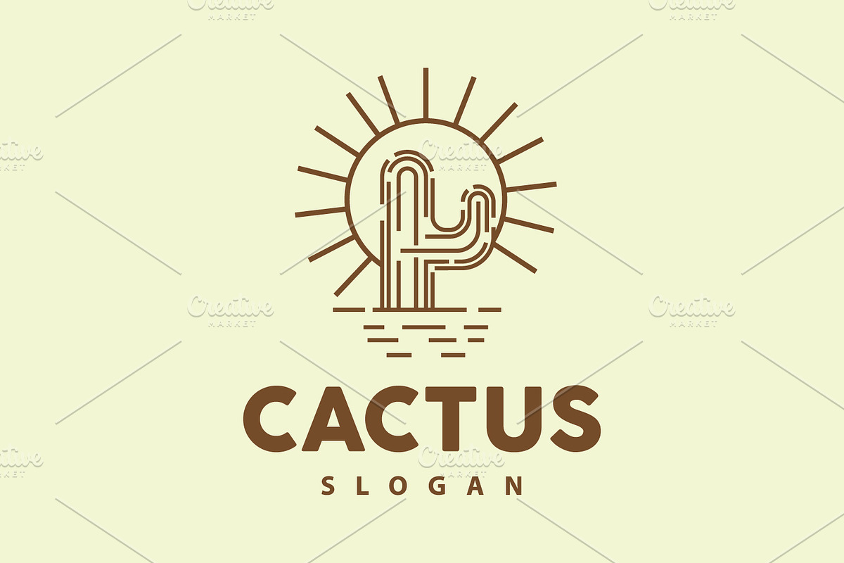 Cactus Logo Desert Green Plant Icon, a Branding & Logo Template by ...