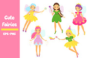 Cute cartoon fairies clip art, a Person Illustration by Bunny's Little Shop
