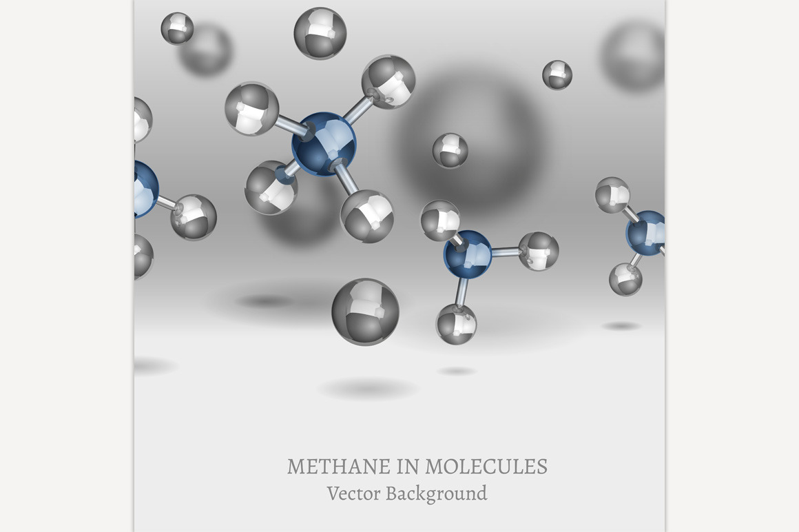 Methane Molecule Image, an Education Illustration by Anna's Shop