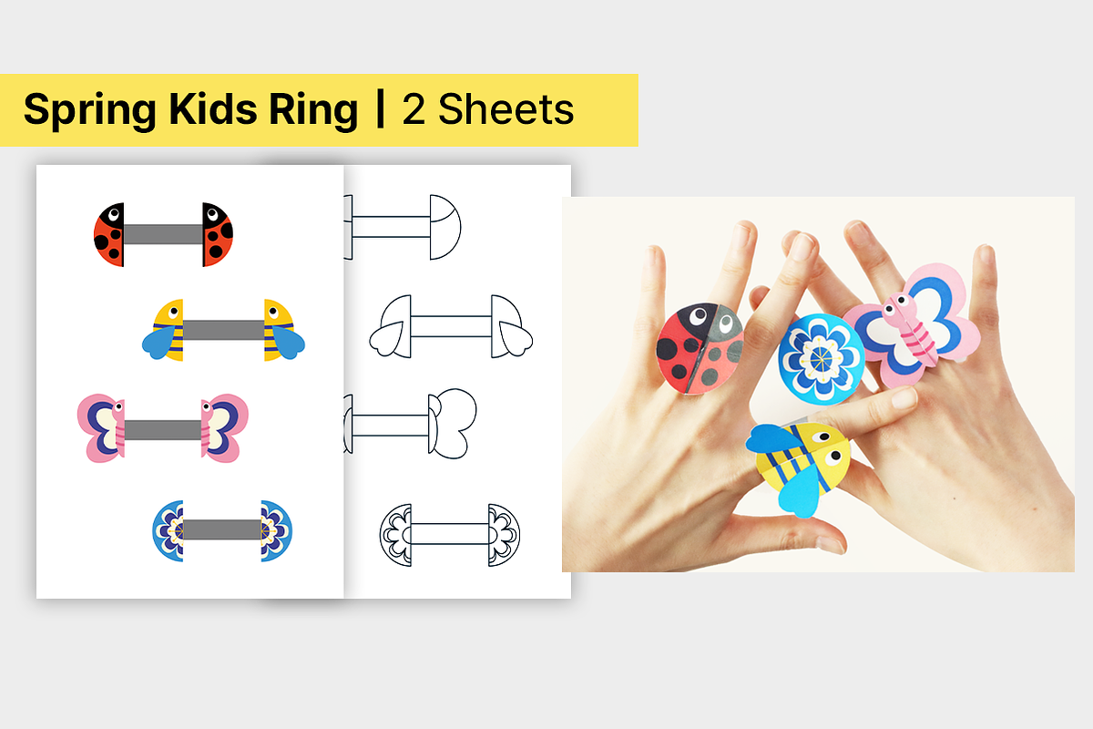 Spring Insects Kids Crafts, an Education Illustration by DRAWINART