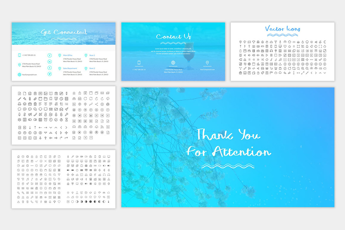 Blue Waves - PowerPoint Template, a Presentation Template by Helga_Design