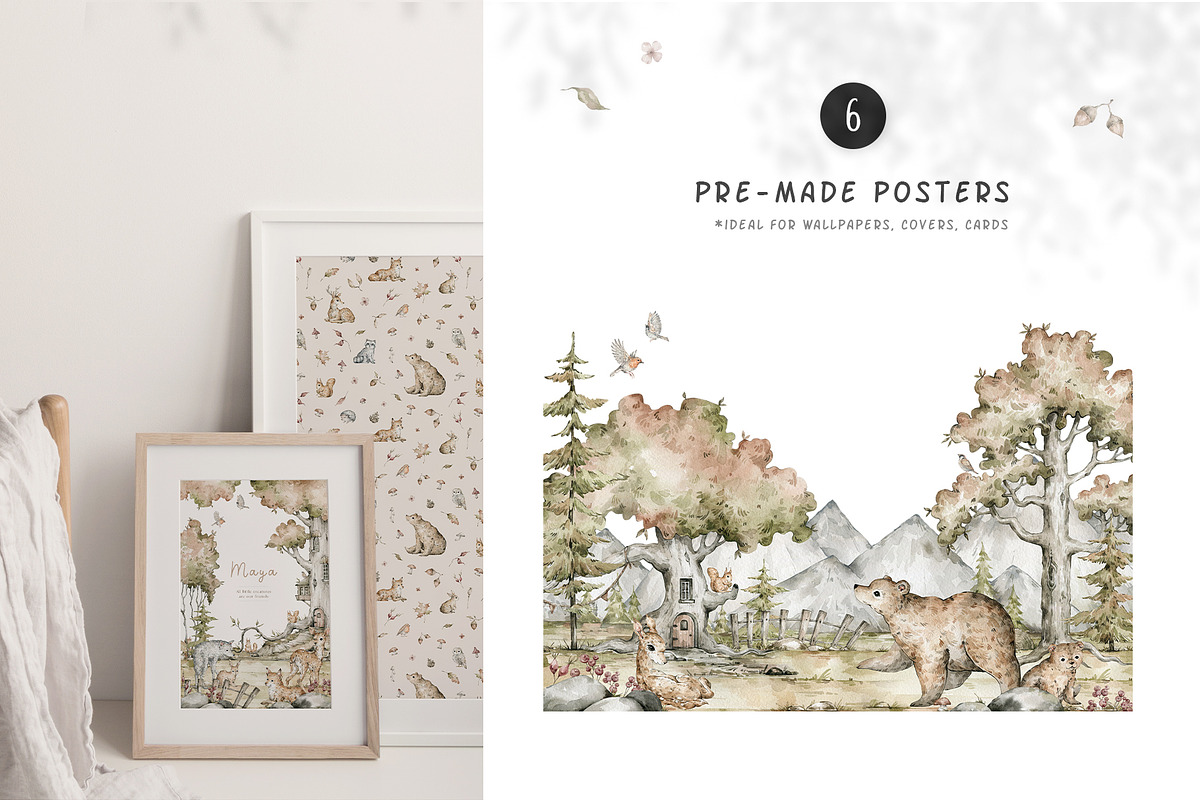 Autumn Forest. Watercolor animals, an Animal Illustration by Kreker Kate