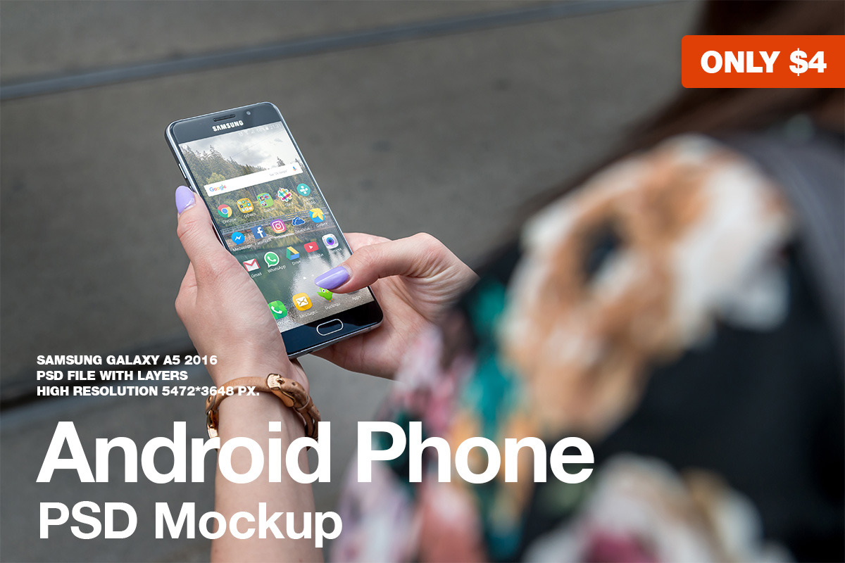 Android Phone Mockup, an Android Mockup by StartMockups.com