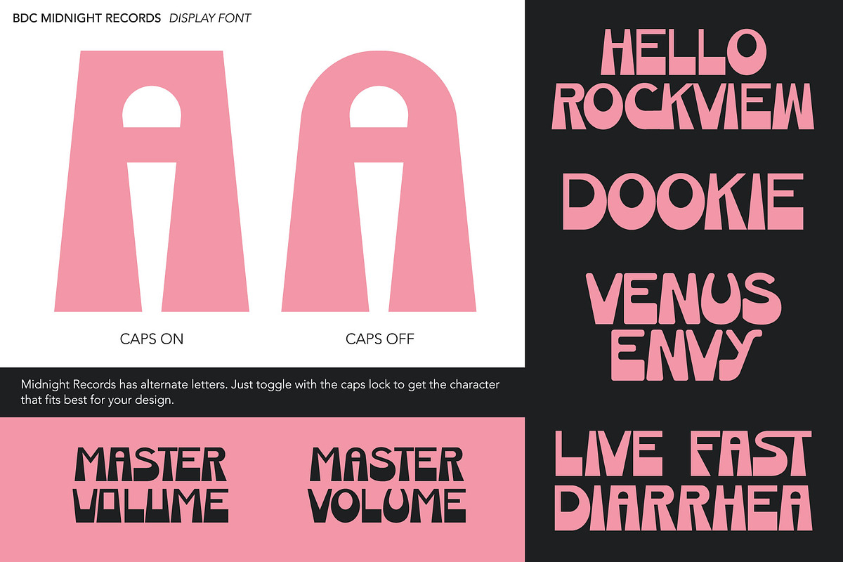 Midnight Records Display Font, a Font by Brethrendesignco