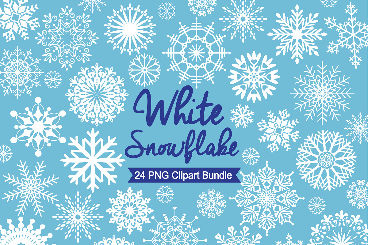 White Snowflake Clipart, an Illustration by Leska's Digitals