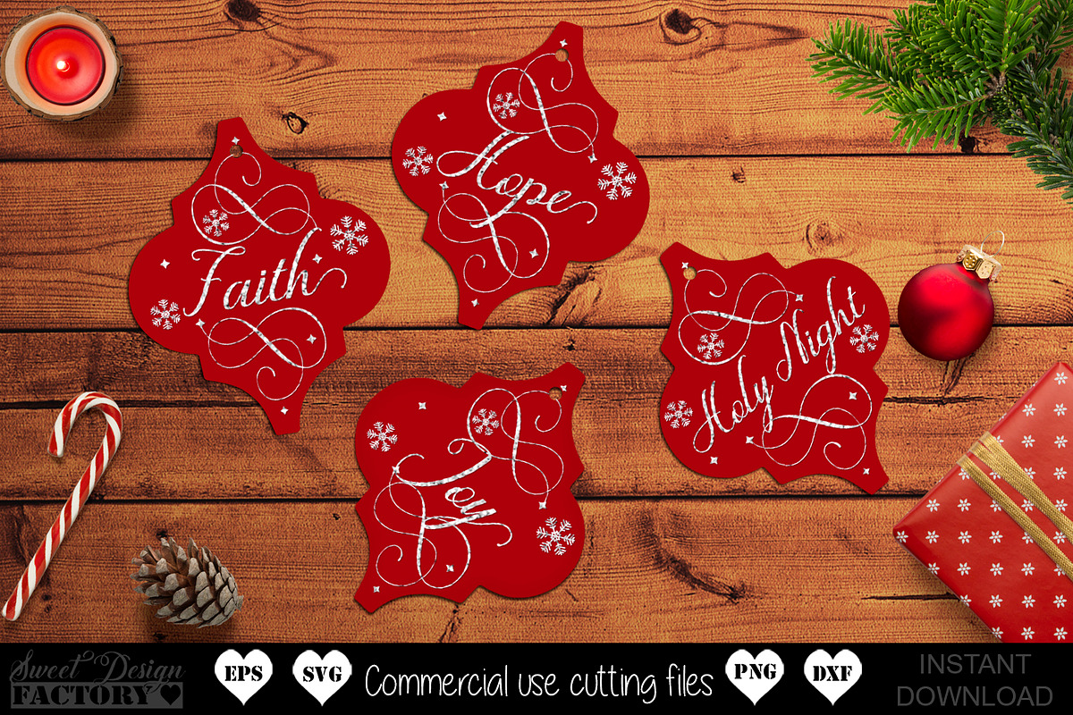 Tile christmas Ornament svg bundle, an Illustration by Sweet sweet design