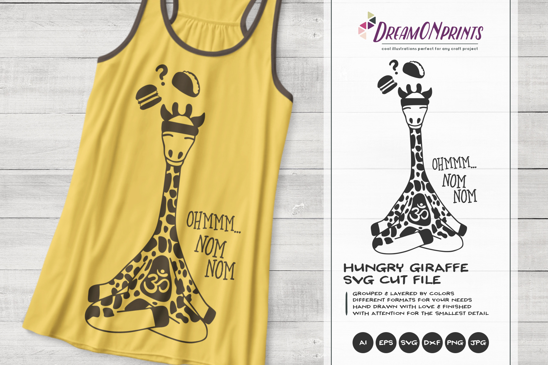 Burger or Taco? | Hungry Giraffe SVG, an Animal Illustration by ...