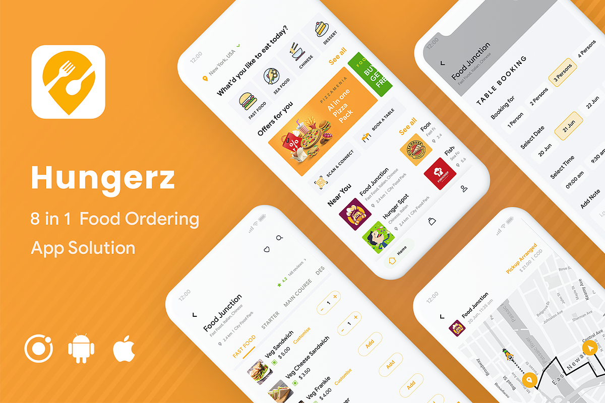 6 in 1 Food Ordering App | Hungerz, an App Template by Opus LabWorks