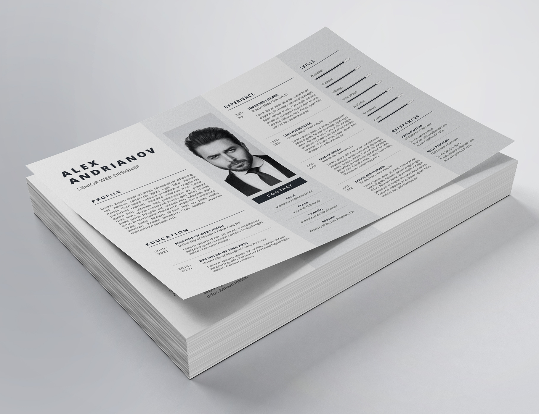 Landscape Resume/CV Template, a Resume Template by HueNestify