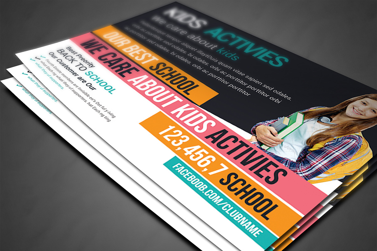 School Education Flyer Templates, a Flyer Template by AfzaalGraphics