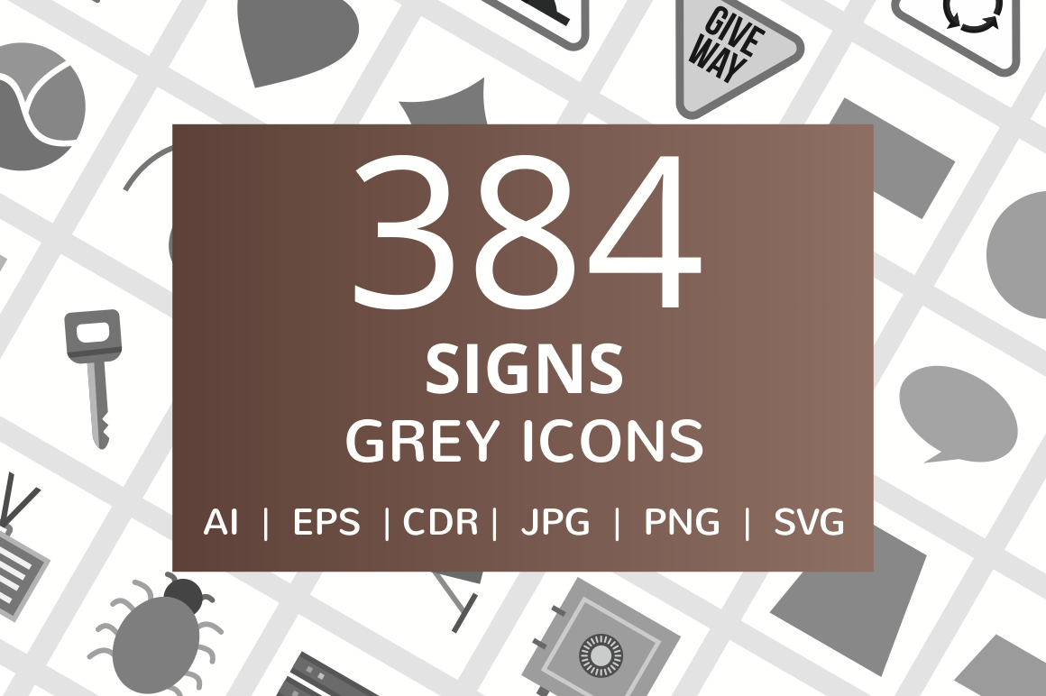 384 Signs Grey Icons, an Outline Icon by IconBunny