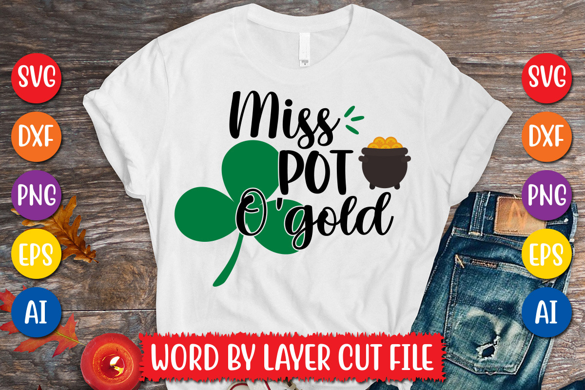 Miss Pot O'gold cut file, an Object Graphic by MegaSVGArt | Creative Market