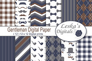 Gentleman Digital Papers, a Pattern Graphic by Leska's Digitals