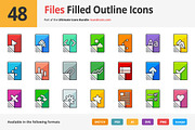 48 Files Filled Outline Icons, an Outline Icon by Vectopus.com
