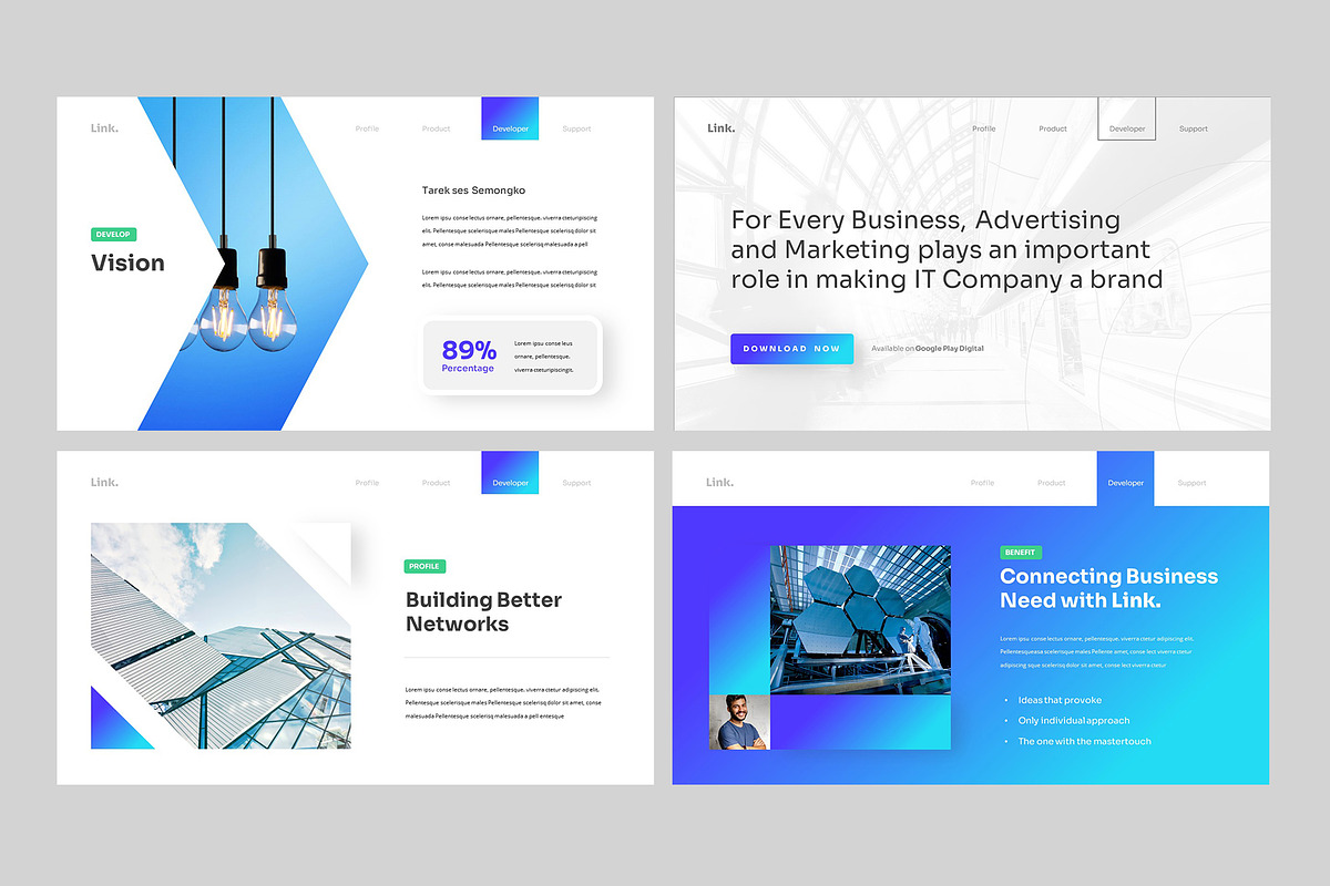 LINK - Business Powerpoint Template, a Presentation Template by rgbryand