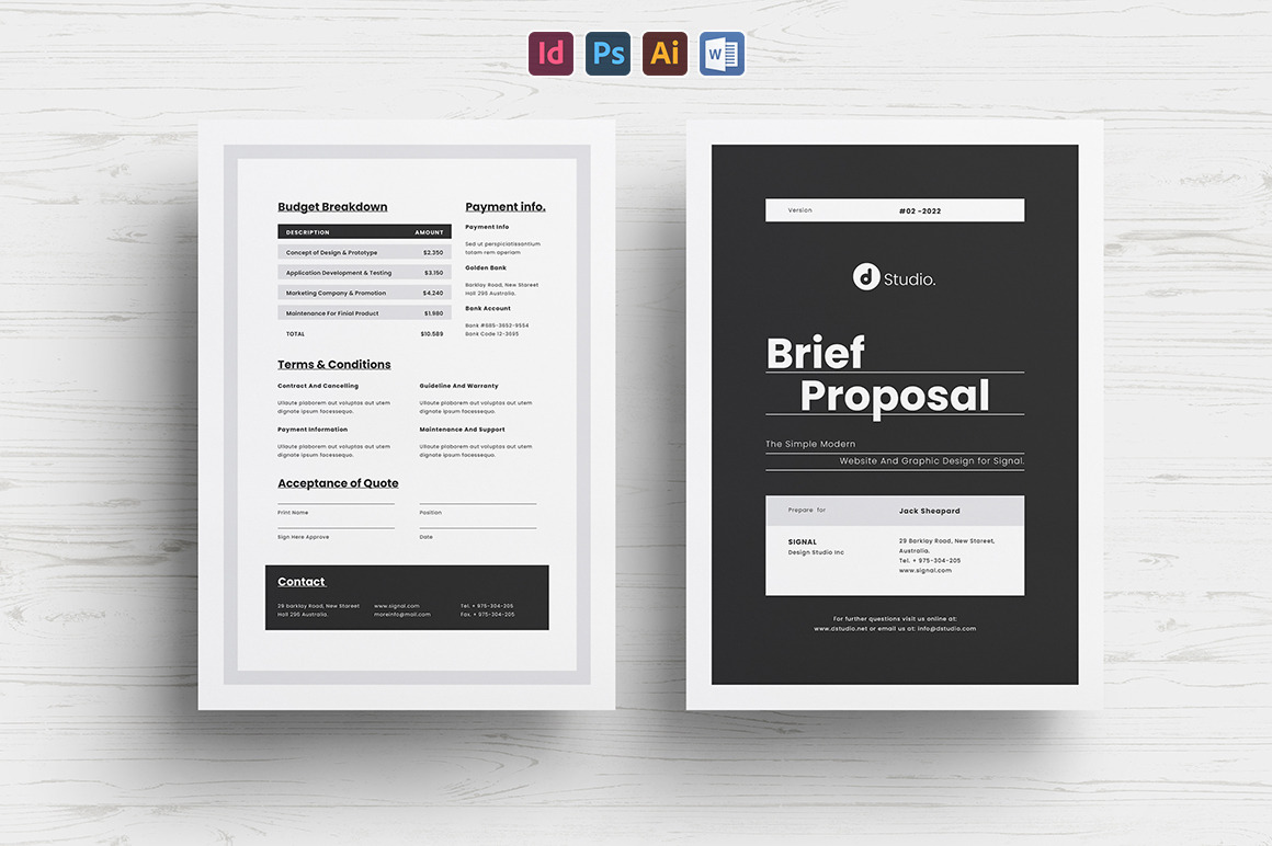 Brief Proposal Templates, a Stationery Template by Designsoul14