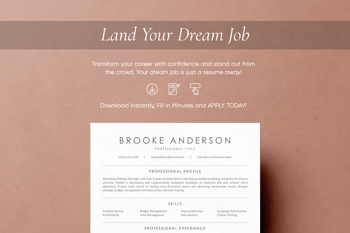 ATS Friendly Resume Template, a Resume Template by DemeDesign