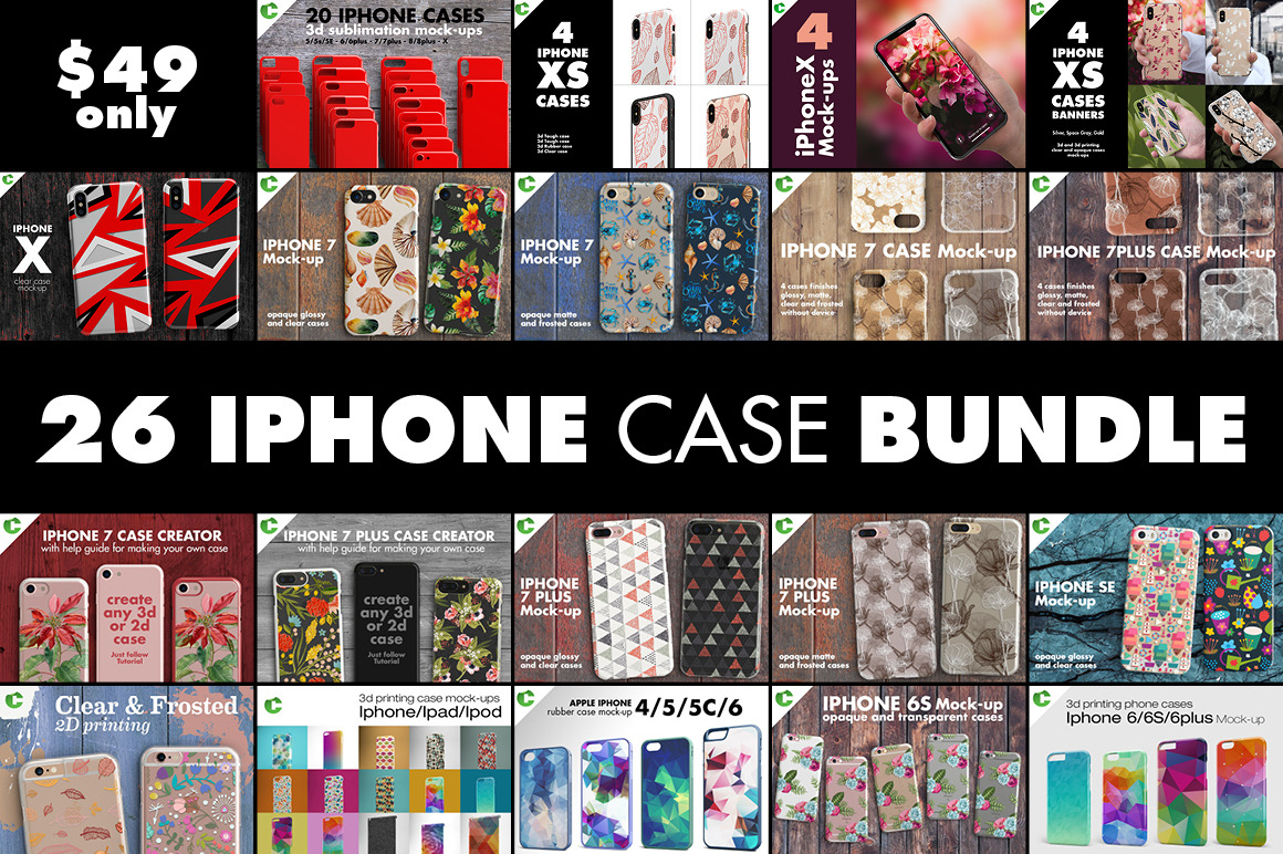 Iphone case Bundle, a Product Mockup by Colatudo Store